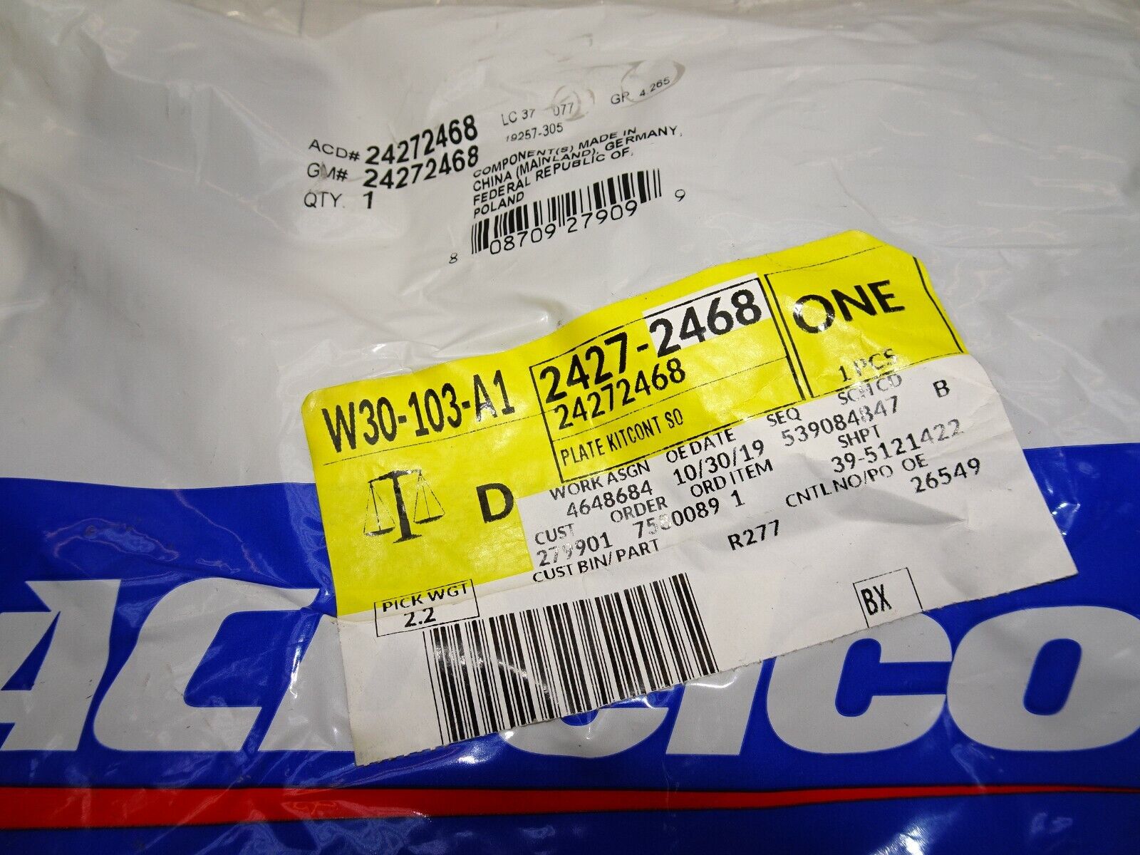 GM 24272468 Plate Kit Solenoid Filter Valve OEM NOS General Motors ...