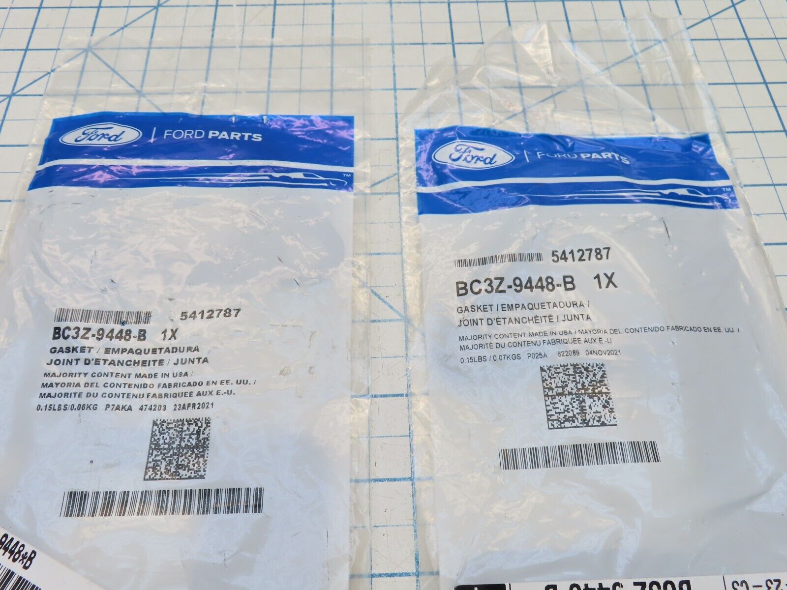 Ford BC3Z-9448-B Exhaust Manifold Gasket 2 Pack Factory Sealed ...