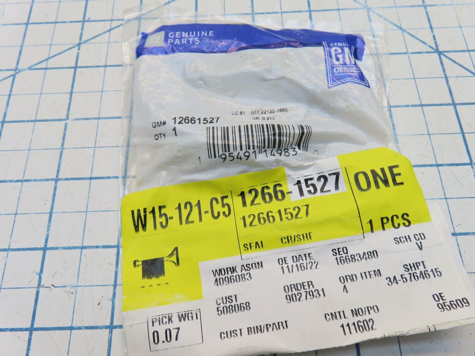 GM 12661527 Front Crankshaft Oil Seal Factory Sealed General Motors ...