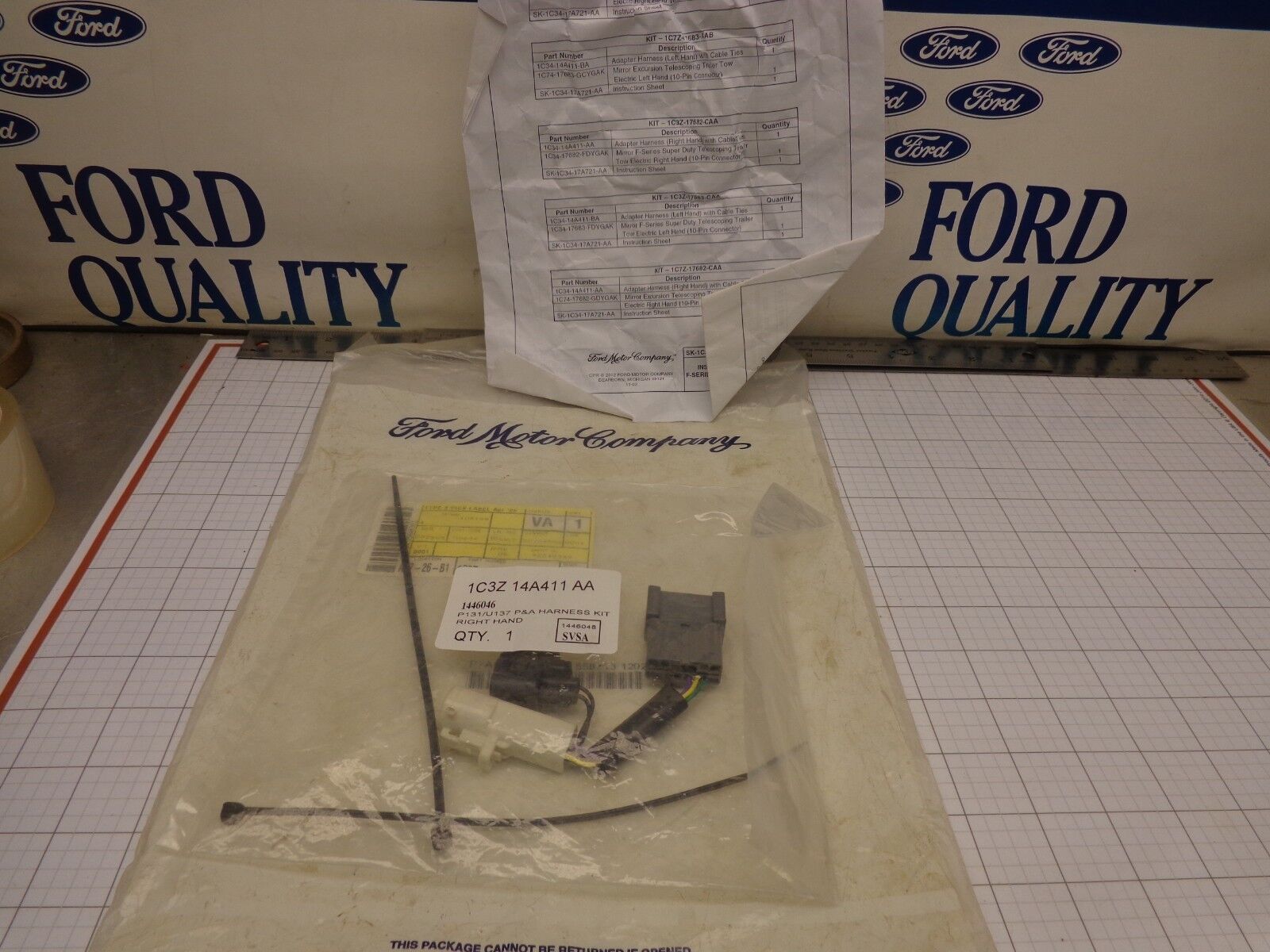 FORD OEM NOS 1C3Z-14A411-AA Mirror Wiring Harness Right RH Some Super ...