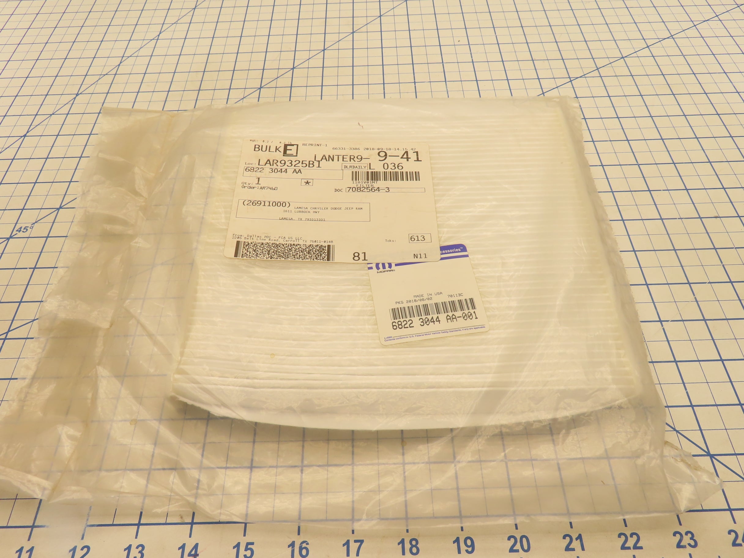 Mopar 68223044AA Cabin Air Filter Factory Sealed – Cottonwood Surplus Sales